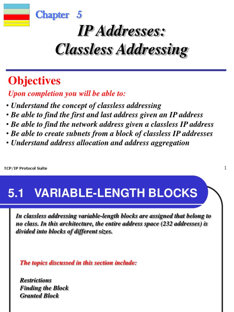 IP Addresses: Classless Addressing: Objectives | Download Free PDF ...