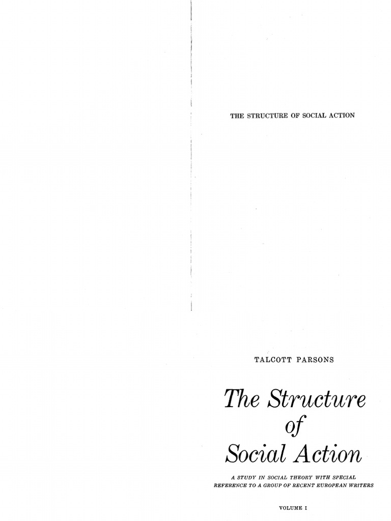 Parsons, Talcott. The Structure of Social Action - Prefácios PDF | PDF ...