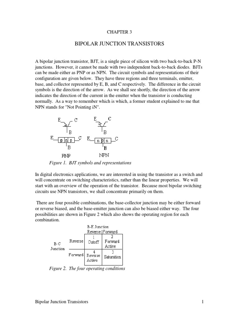 Bipolar Junction Transistors: Figure 1. BJT Symbols and Representations ...