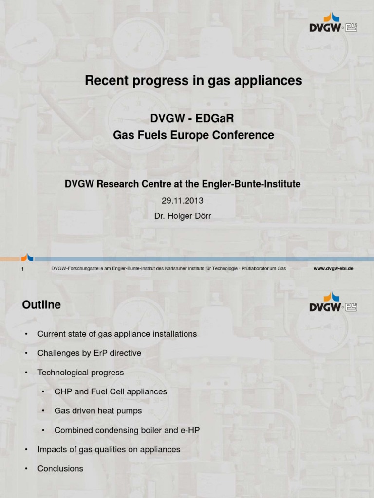 Dörr Recent Progresses Gas Appliances 2013 | PDF | Cogeneration | Fuel Cell