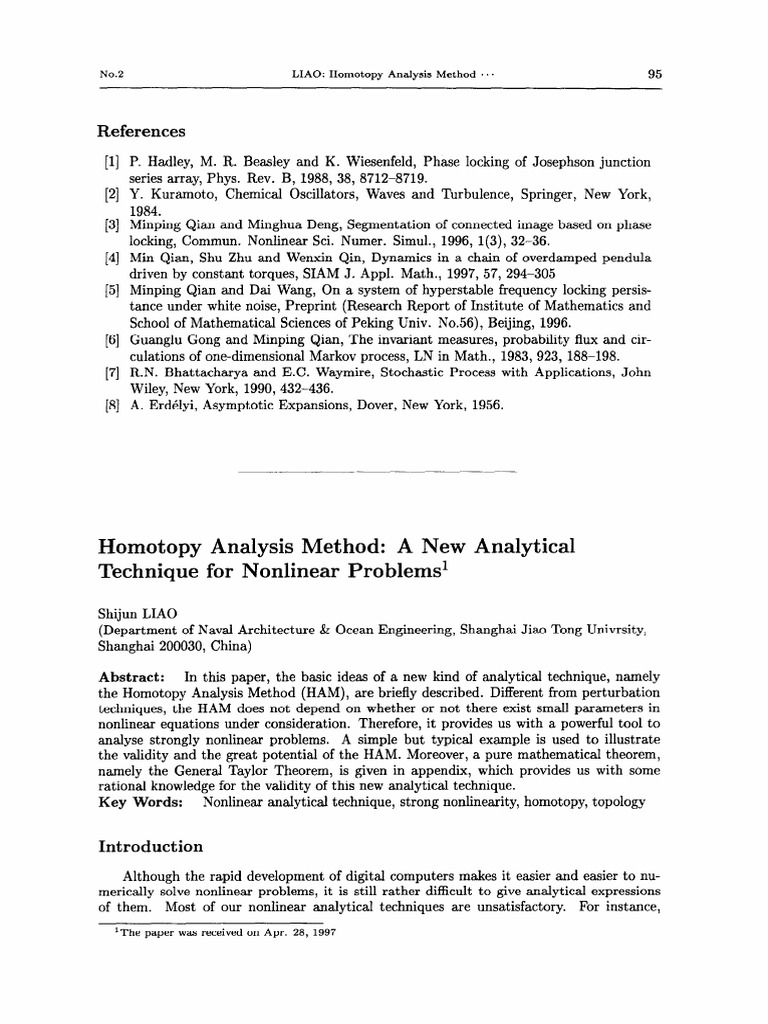 Homotopy Analysis Method For Nonlinear Pdf Teaching Mathematics 1907