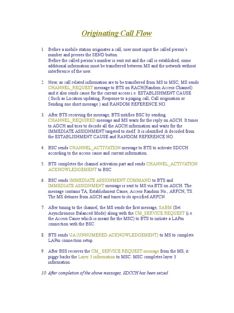 Originating and Terminating Mobile Call Flow: A Detailed Explanation of ...