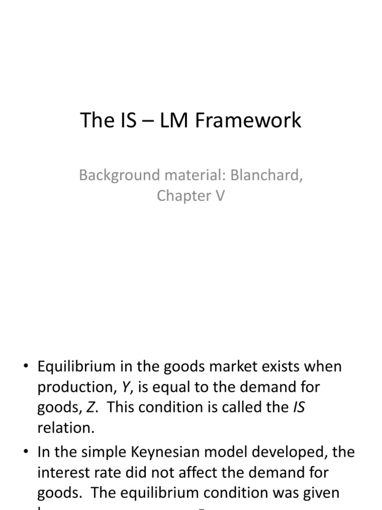 The IS-LM Framework Explained | PDF | Fiscal Policy | Economic Equilibrium