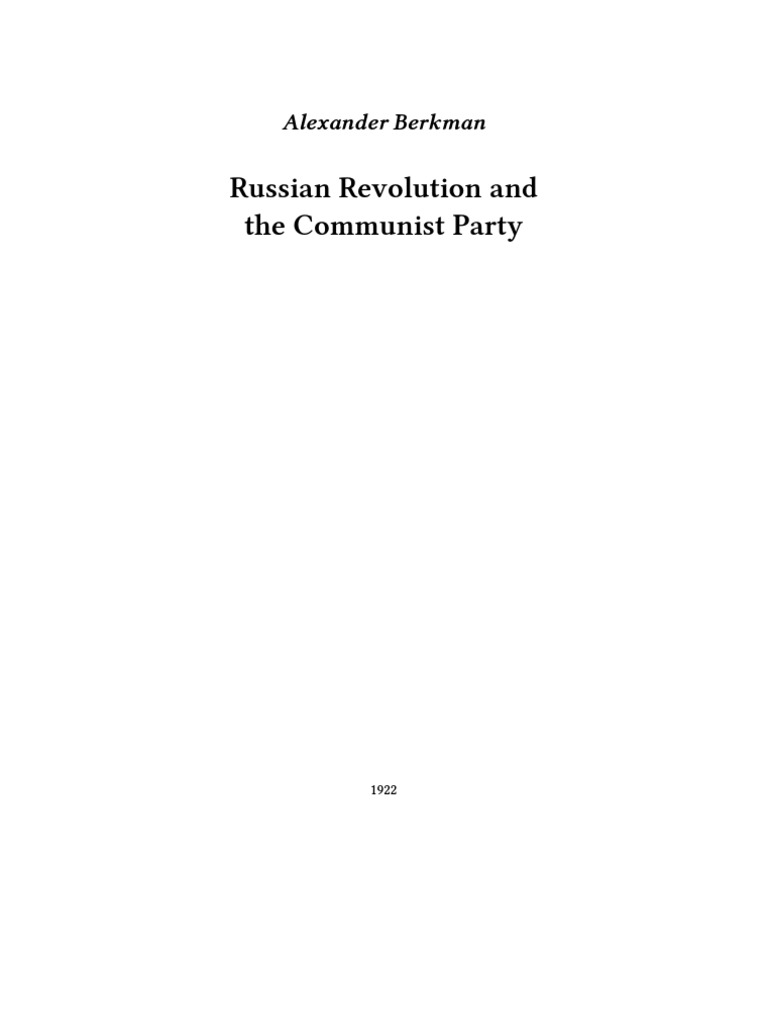 The Russian Revolution and The Communist Party | PDF | Communism ...