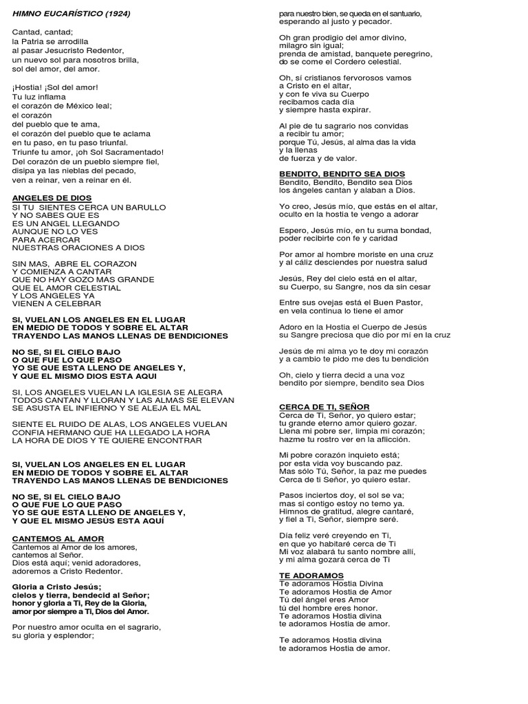 Himno Eucarístico | PDF | eucaristía | Cristo (título)