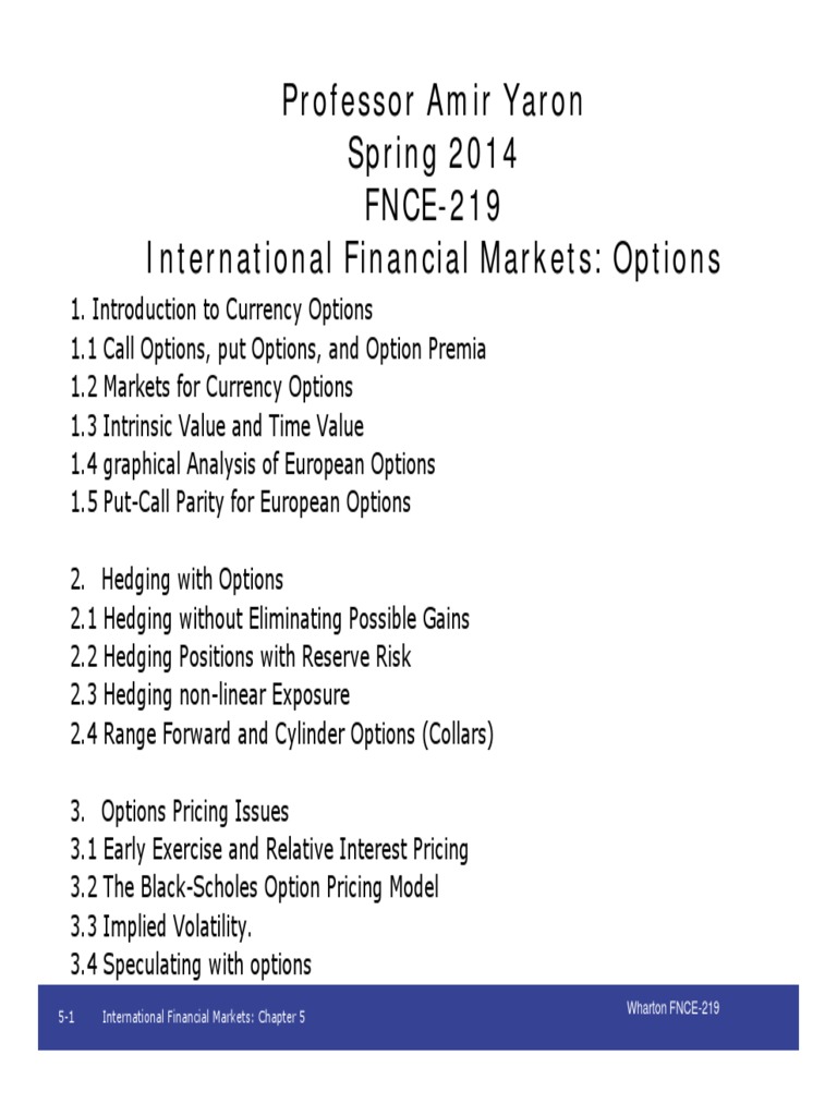International Financial Markets Options | PDF | Option (Finance) | Hedge (Finance)