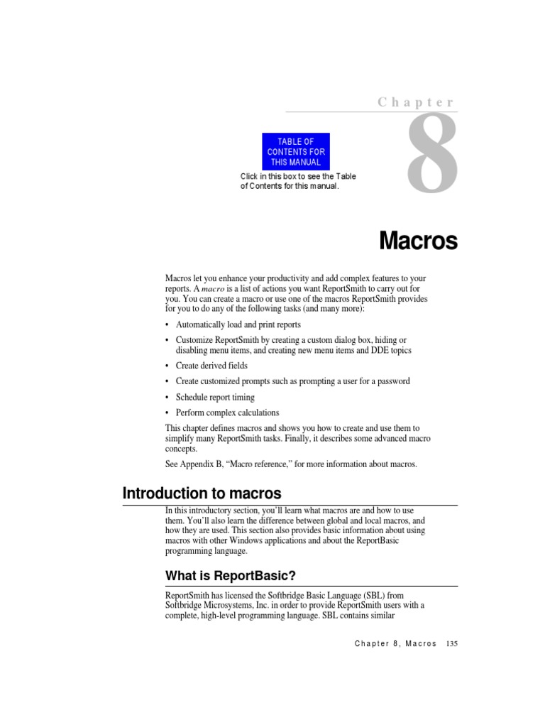 Macros in Primavera | PDF | Parameter (Computer Programming) | Subroutine
