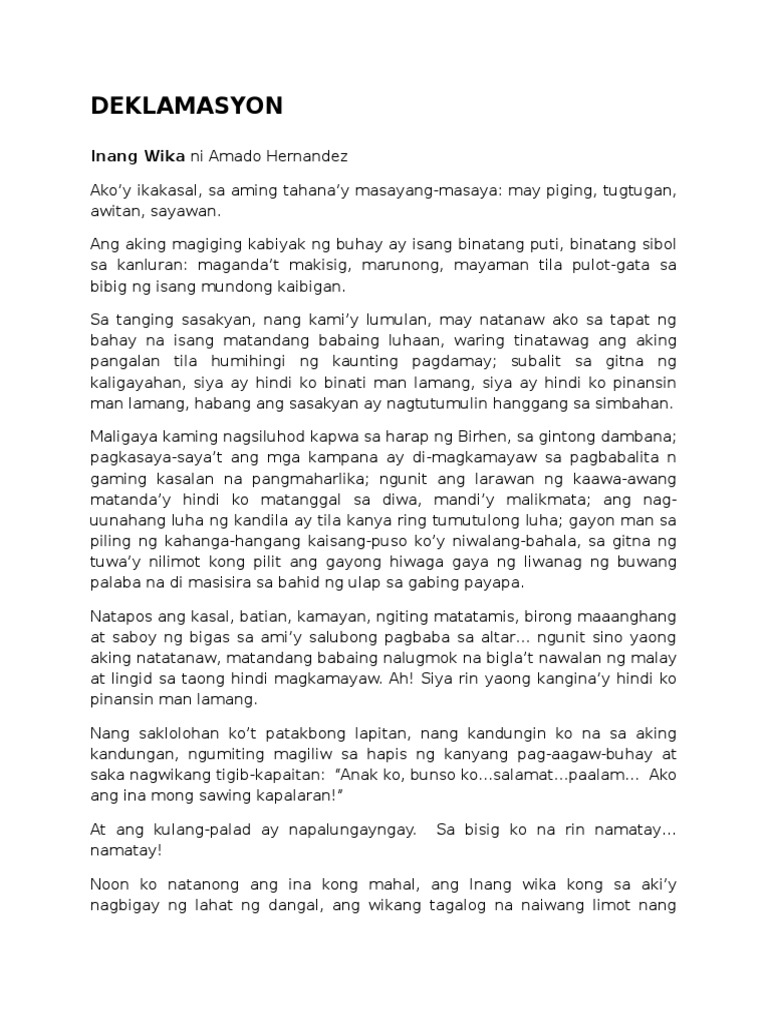 Mga Deklamasyon | PDF