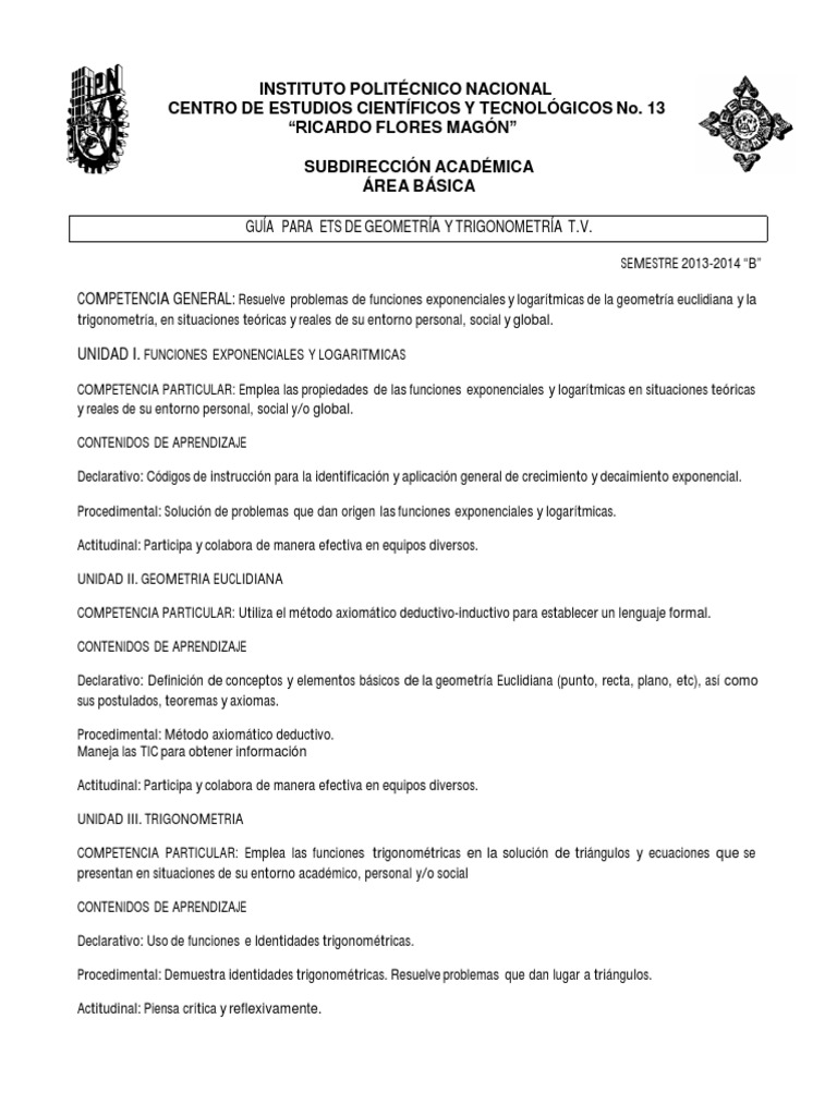 Guia Trigo Ets Junio 2010 | PDF | Geometría Elemental | Espacio