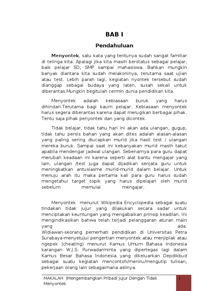 Makalah Mencontek Isi | PDF