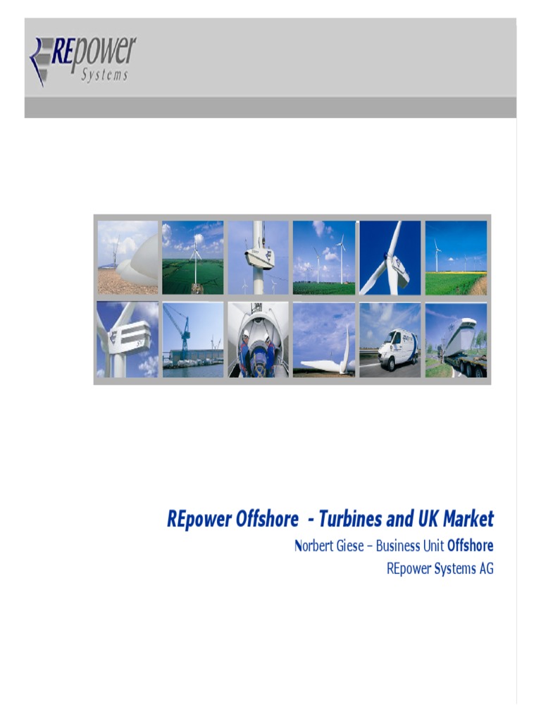 Repower Offshore - Turbines and Uk Market | PDF | Bearing (Mechanical ...