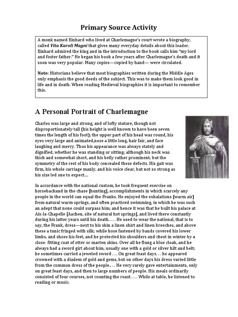 Einhard's Portrait of Charlemagne | PDF | Charlemagne
