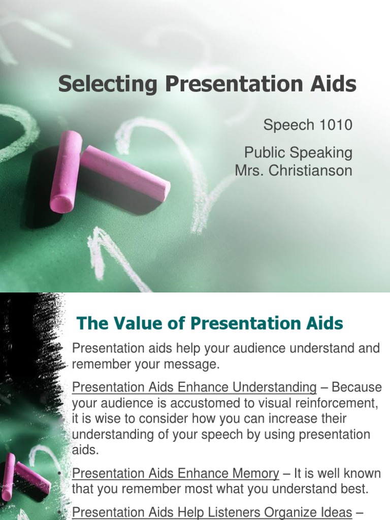 Effective Presentation Aids in Speeches | PDF | Chart | Pie Chart