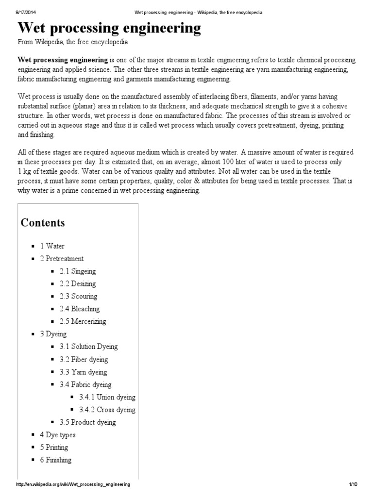 Wet Processing Engineering - Wikipedia, The Free Encyclopedia | PDF ...