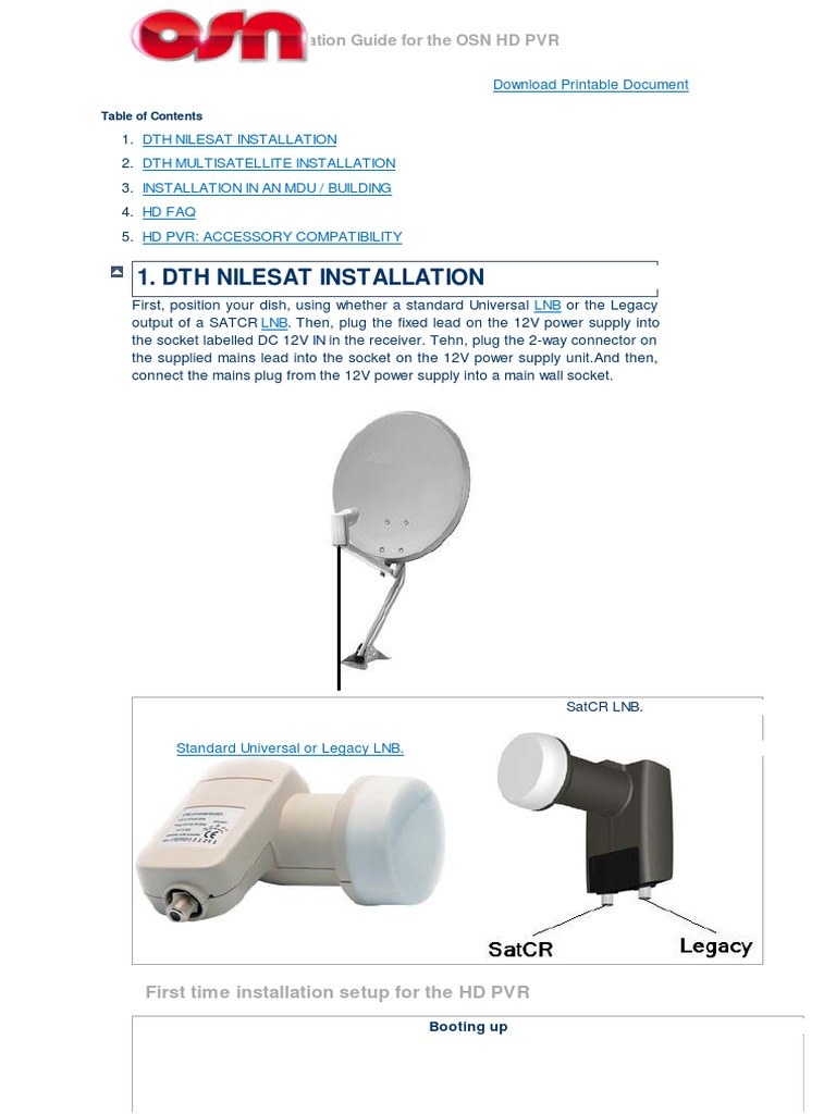 Osn Set Top Box Installation | PDF | Cable Television | Set Top Box