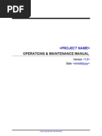 O&M Manual Template for Projects | PDF | Specification (Technical ...
