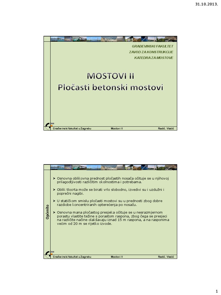03 Mostovi 2 Plocasti Betonski Mostovi | PDF