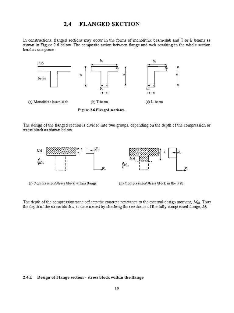 2.4 Flanged Section: B H H D D H Slab B | PDF | Mechanical Engineering ...