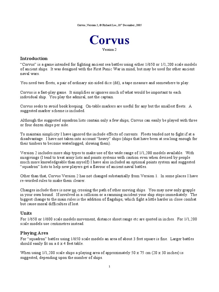 Corvus 2 | PDF | Warfare | Water Transport