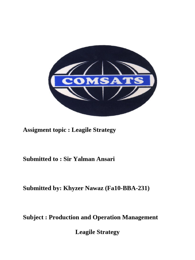 Leagile Strategy Pdf Lean Manufacturing Supply Chain