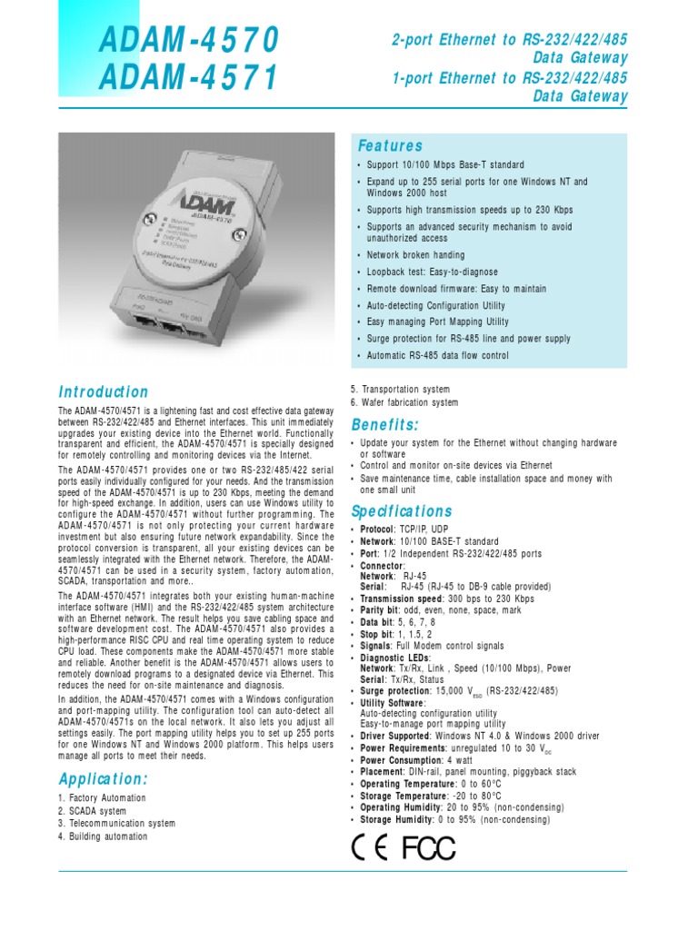 DB Adam-4571 4570 e | PDF | Computer Network | Ethernet