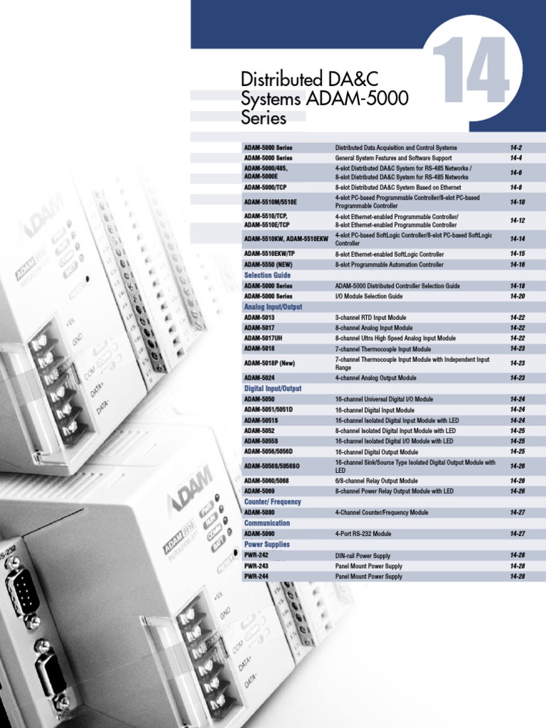Distributed DA&C Systems ADAM-5000 Series: Selection Guide | PDF ...