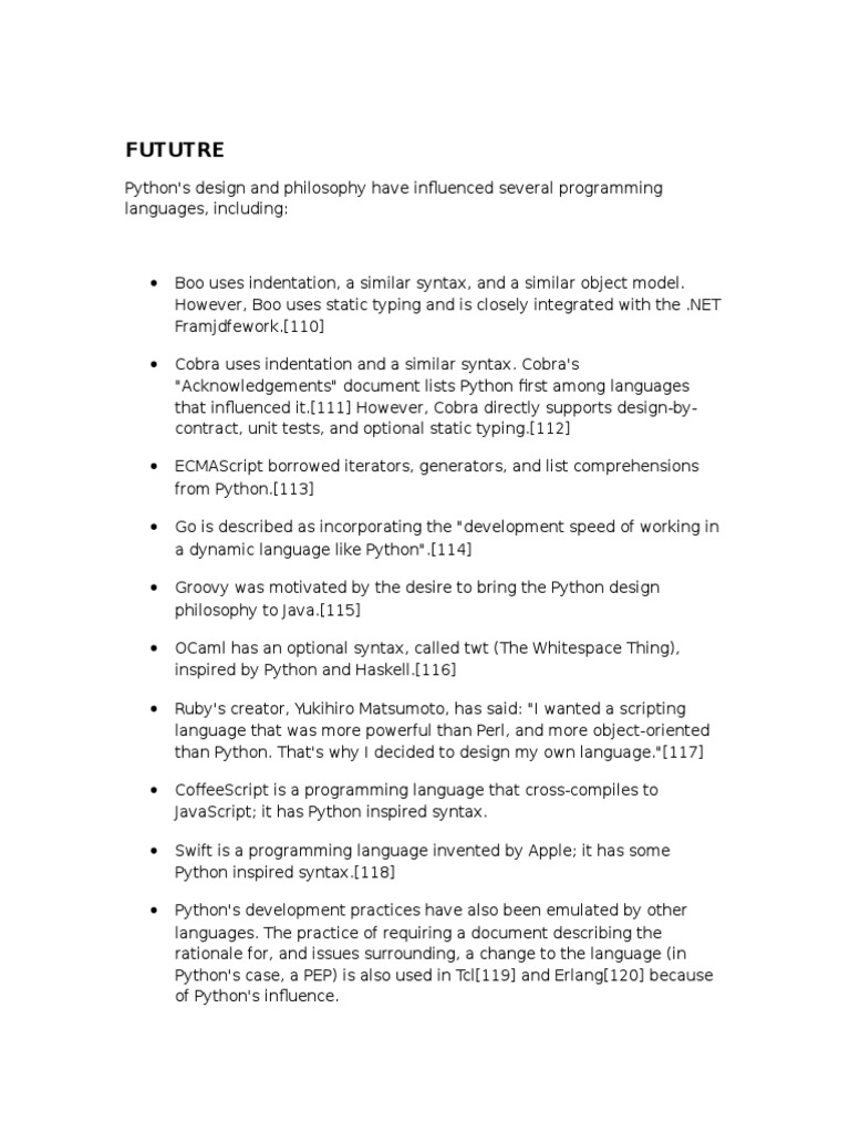 Python's Influence: A Survey of Programming Languages Inspired by ...