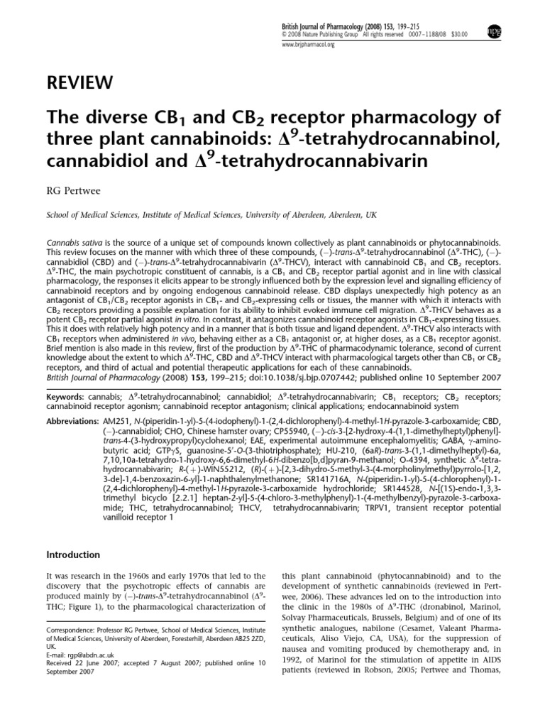 Farmacologia Cannabinoides | PDF | Receptor Antagonist ...