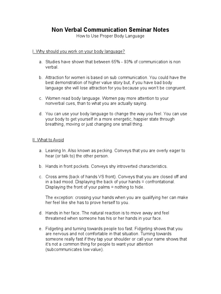 How To Use Proper Body Langauge | PDF | Body Language | Interpersonal ...