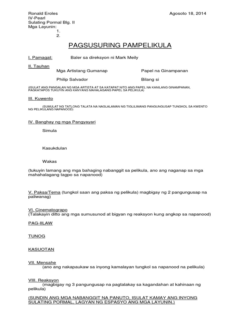 Sulating Pormal Bilang 2 | PDF