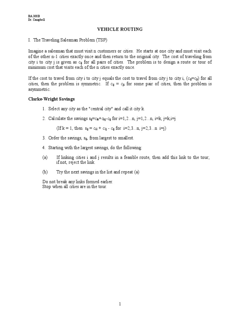 Optimal Vehicle Routing Solutions for Distributing Goods from a ...