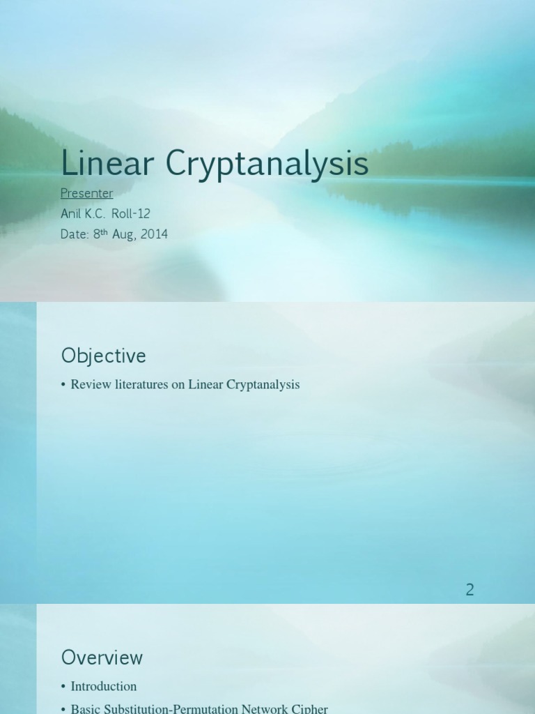 Linear Cryptanalysis Pdf Cryptanalysis Security Engineering