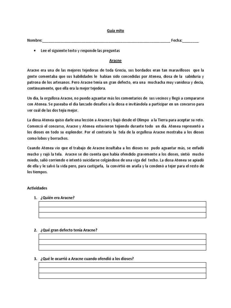 Guía Mito Aracne | PDF