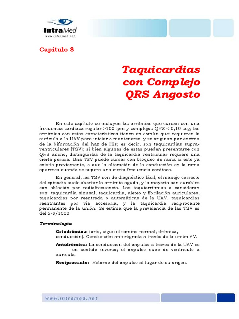 Taquicardias con QRS Angosto: Diagnóstico y Manejo | PDF | Arritmia ...