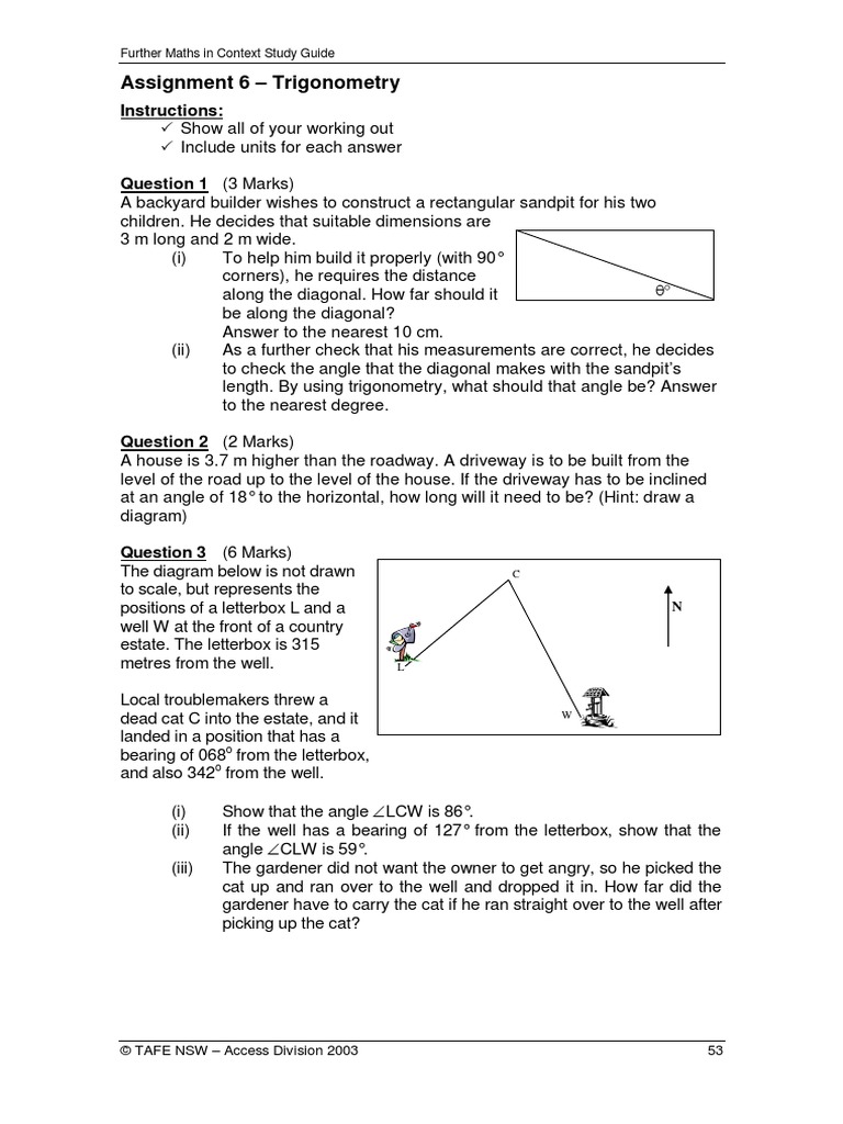 3-10 Trigonometry Assignment | PDF | Angle | Teaching Mathematics