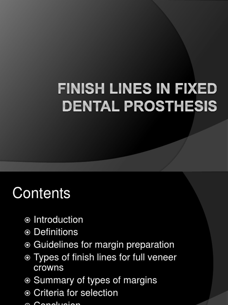Pedagogy Finish Lines in FPD | PDF | Mouth | Dentistry