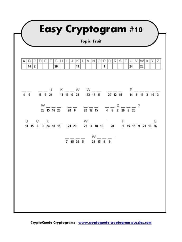 What Fruit Am I? Solving an Easy Cryptogram Puzzle | PDF
