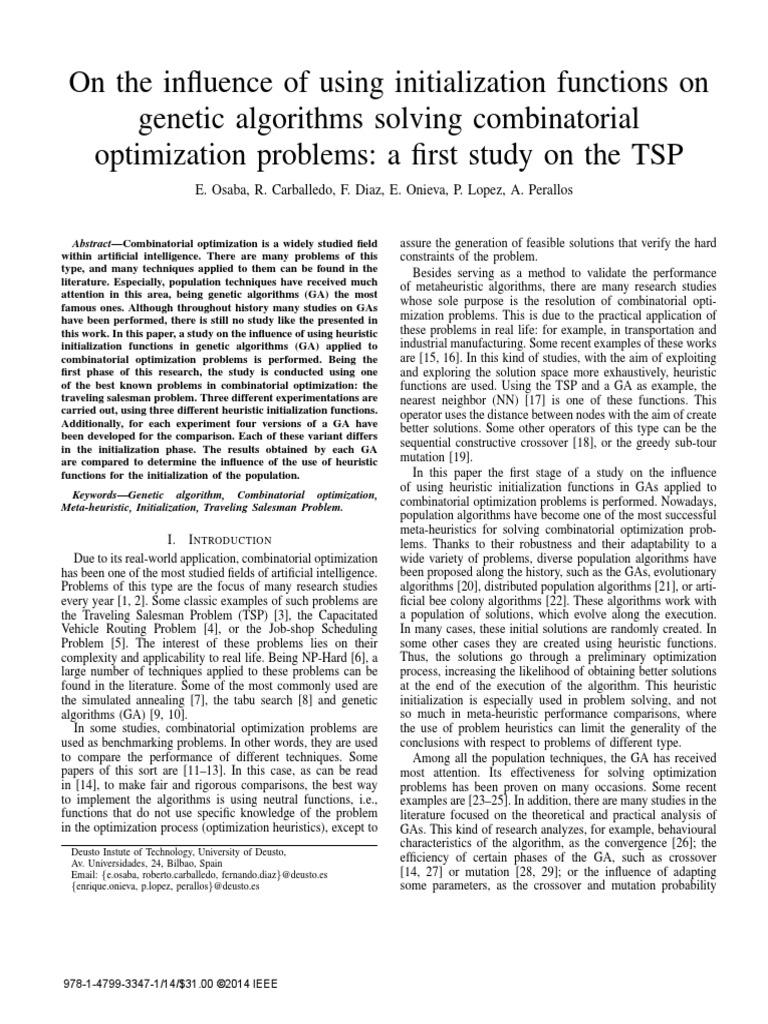 Pdf Pdf Metaheuristic Genetic Algorithm