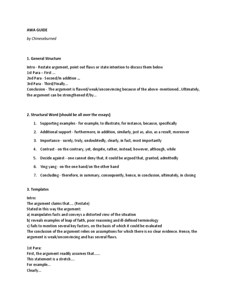 Awa Guide | PDF | Argument | Essays