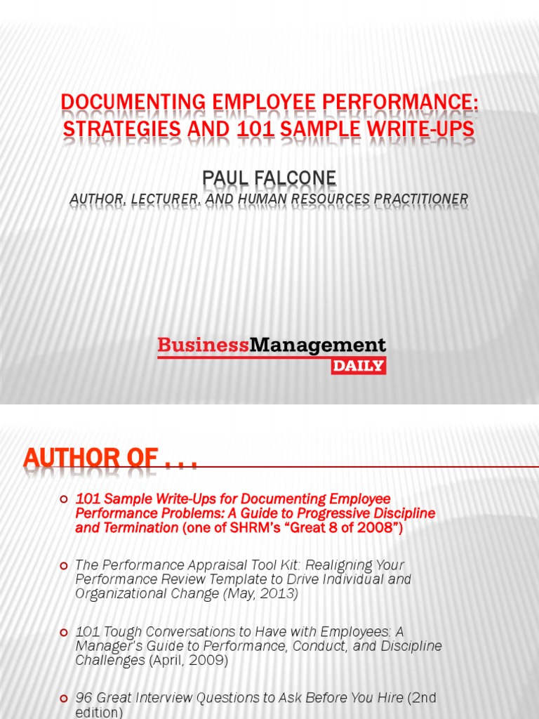 Employee Performance Documentation Guide | PDF | Performance Appraisal ...