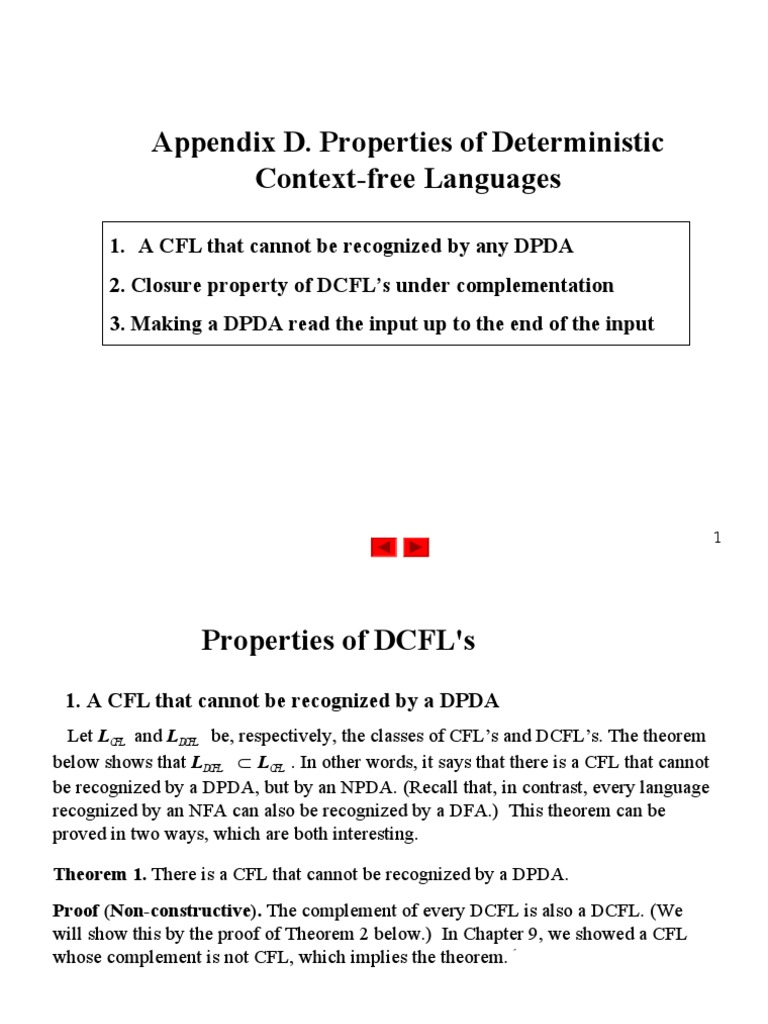 DCFL Properties & Theorems | PDF | Automata Theory | Formalism (Deductive)