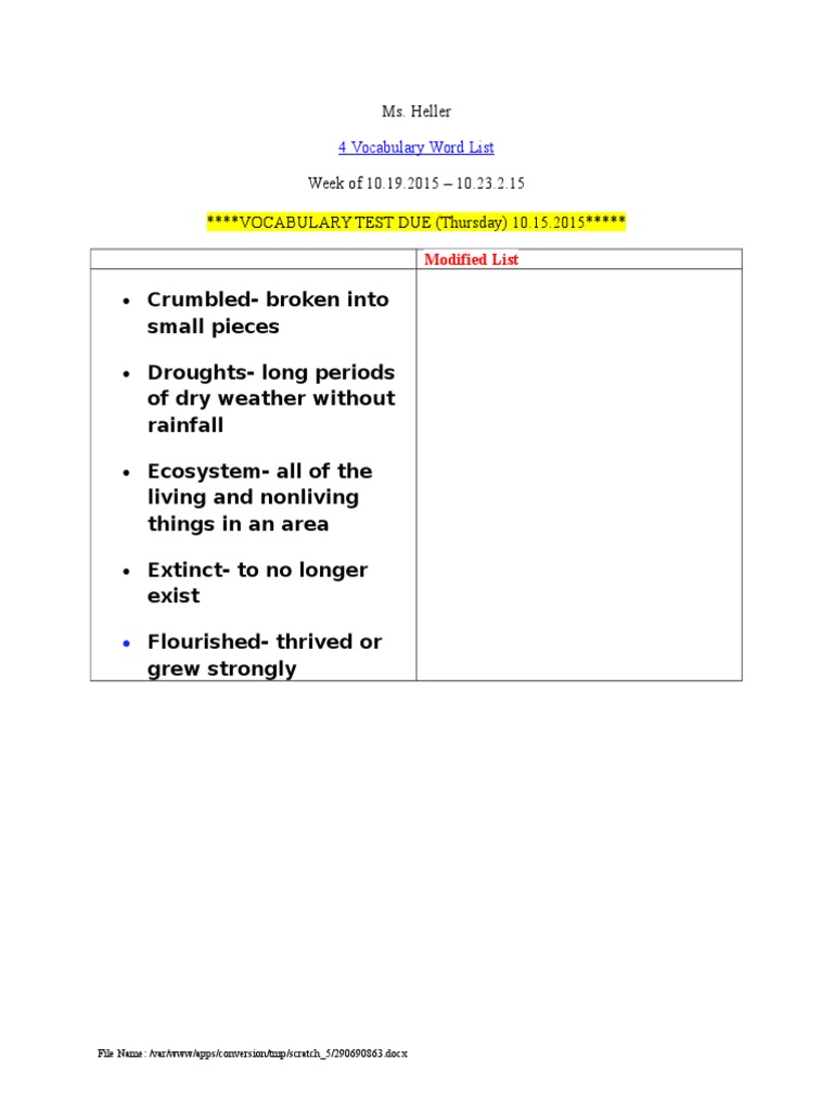 4 Reading - Vocabulary Cards | PDF