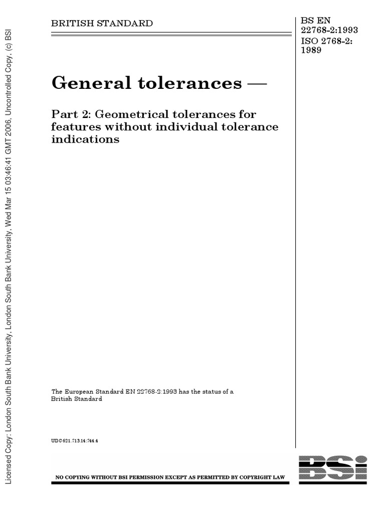 ISO-2 | Engineering Tolerance | Reference