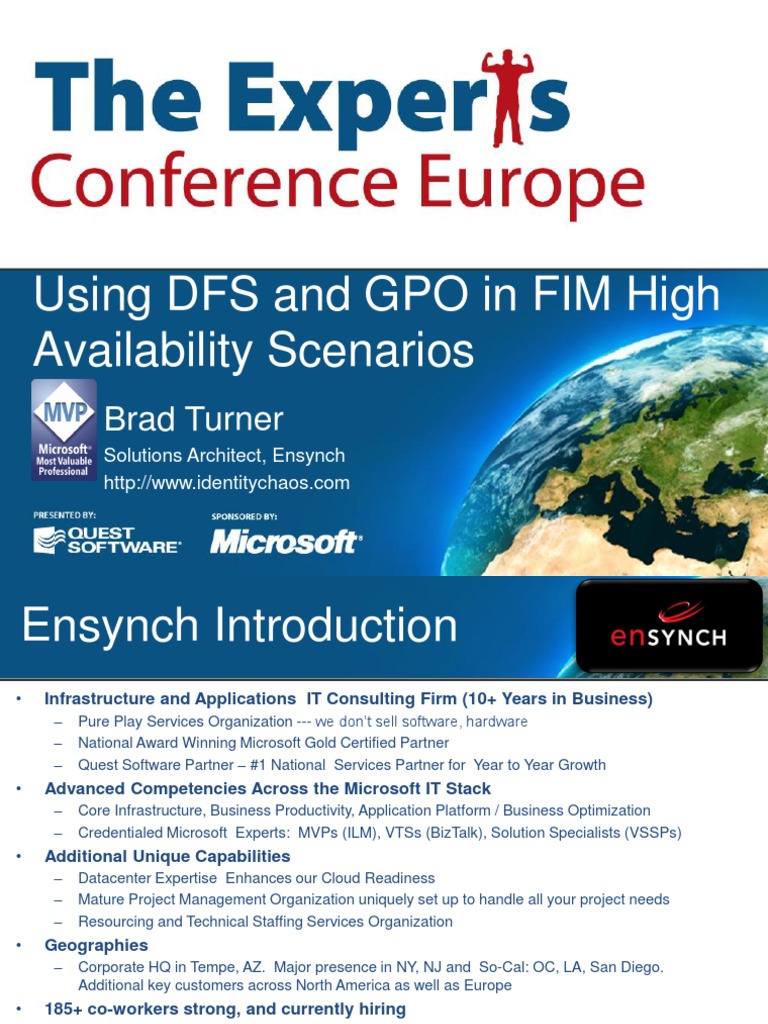 Using DFS and GPO in FIM High Availability Scenarios | PDF | Group Policy | Replication (Computing)