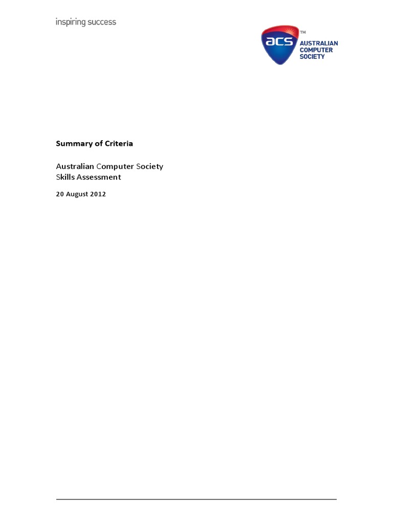 ACS Summary of Criteria | Download Free PDF | Diploma | Academic Degree