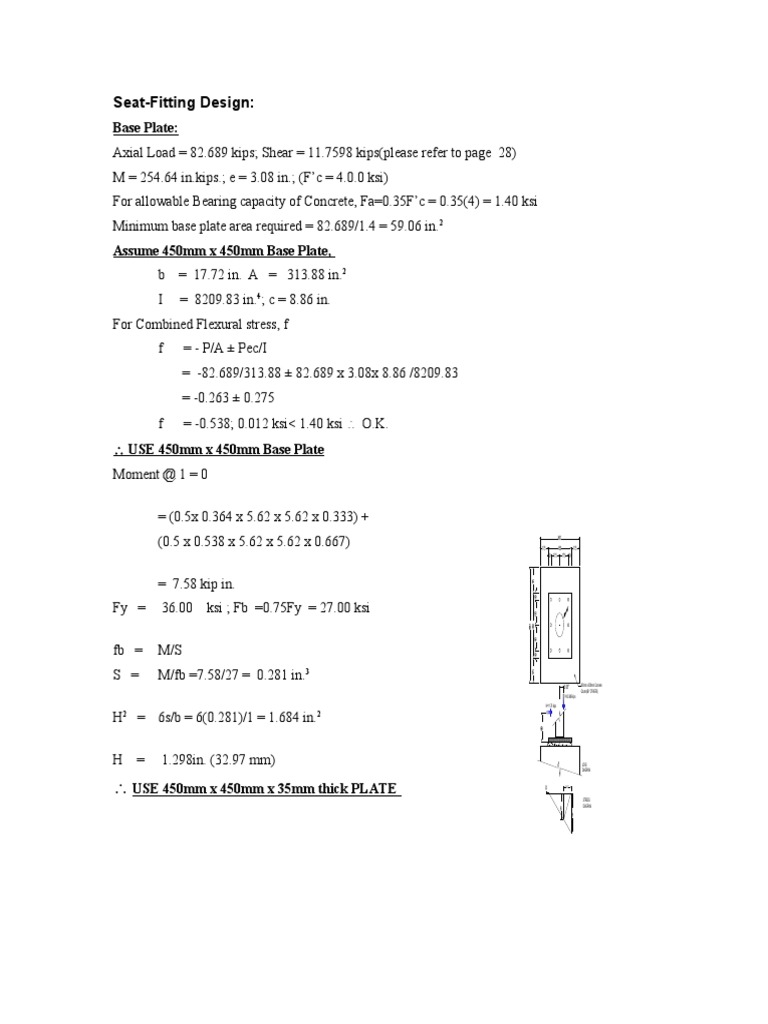 BASE PLATE Calculation | PDF | Physics | Chemical Engineering