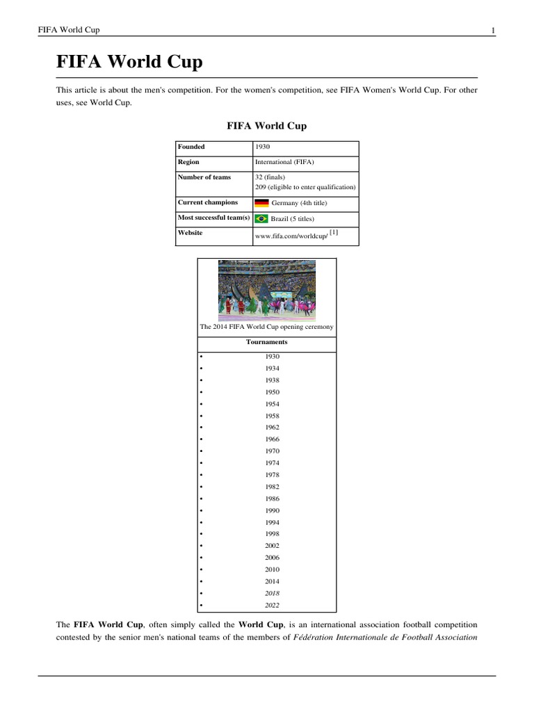 FIFA World Cup | PDF | Fifa World Cup | Fifa Competitions
