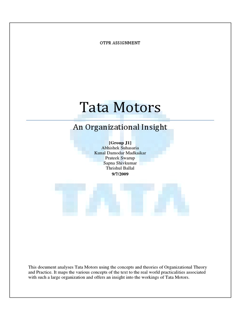Tata Motors | PDF | Vehicles | Automobiles