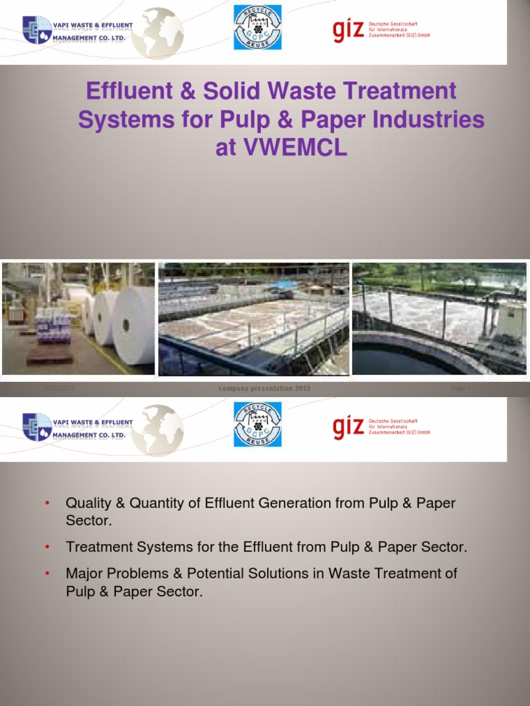 Effluent & Solid Waste Treatment Systems For Pulp & Paper Industries at ...