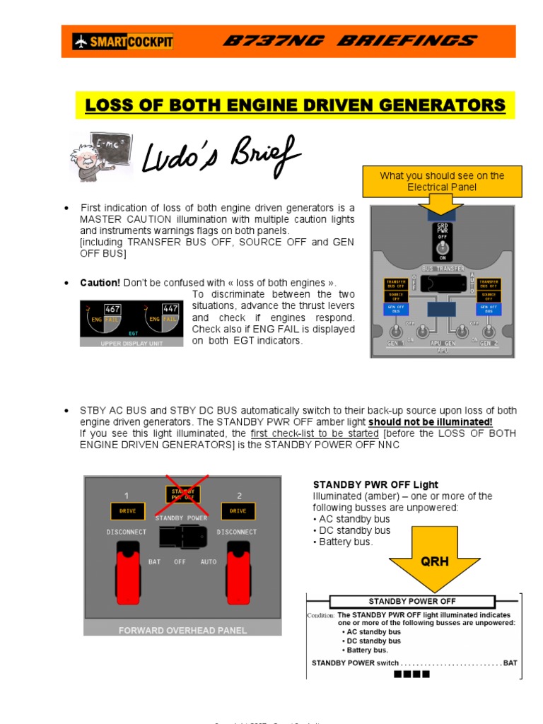 737 B-Loss of Both Engine Driven Generators | PDF | Aviation | Aircraft